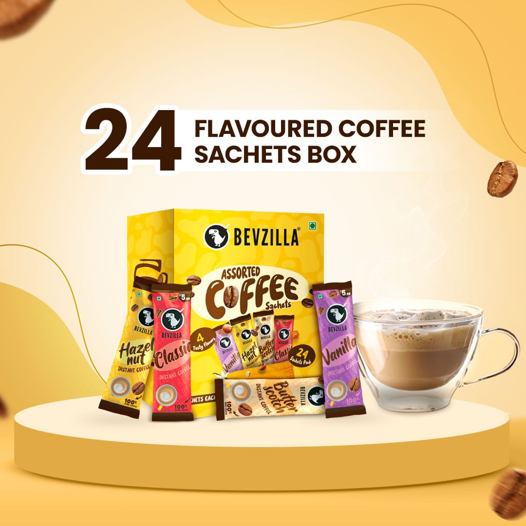 24 Assorted Coffee Powder Sachets Pack Of 2– Bevzilla