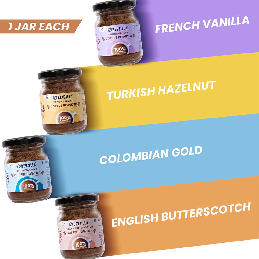 50GM x 4 Flavoured Coffee Jars– Bevzilla