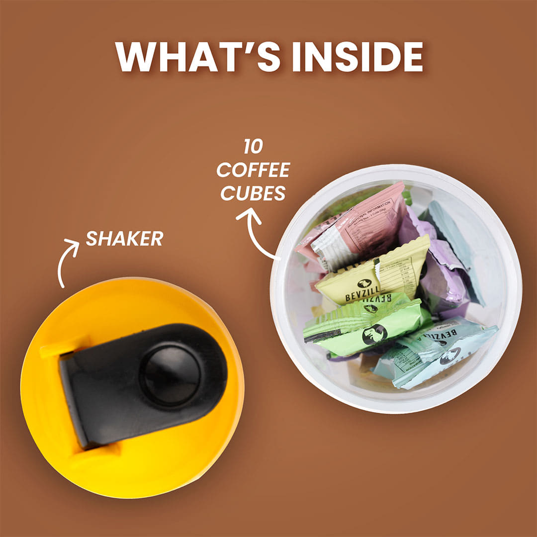 10 Flavoured Coffee Cubes + Shaker– Bevzilla