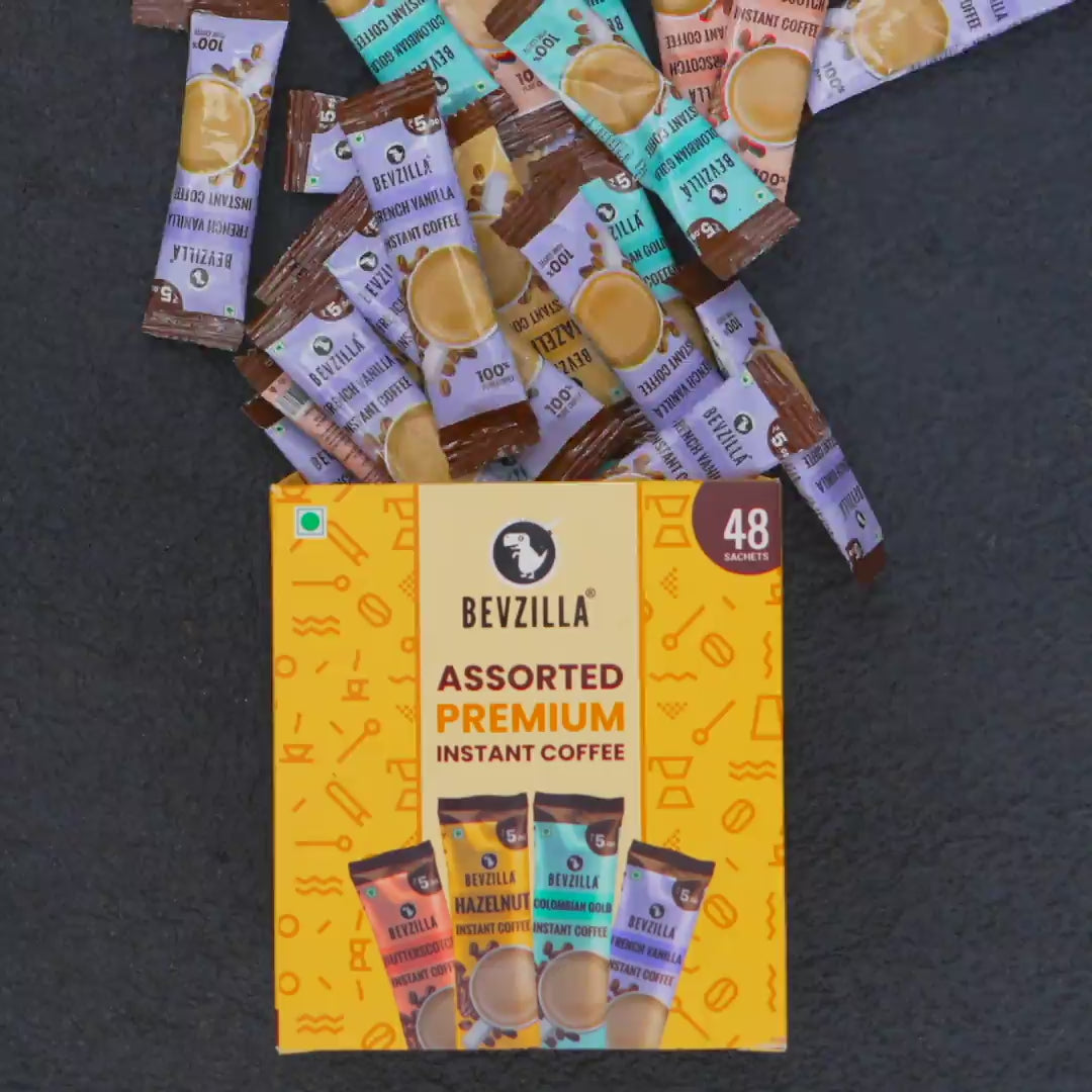 Buy Bevzilla's French Vanilla Coffee Powder Box I 48 Sachets at Best Price