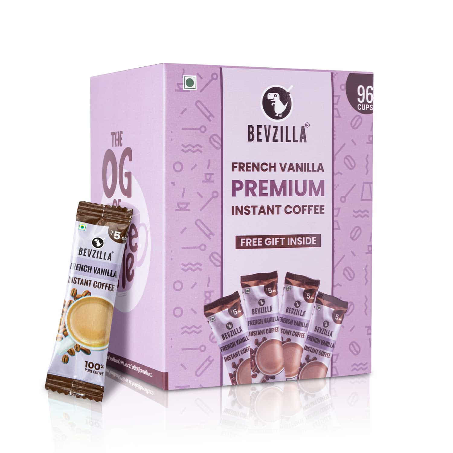 Buy Best French Vanilla Coffee Powder Box I 96 Sachets Under ₹599– Bevzilla