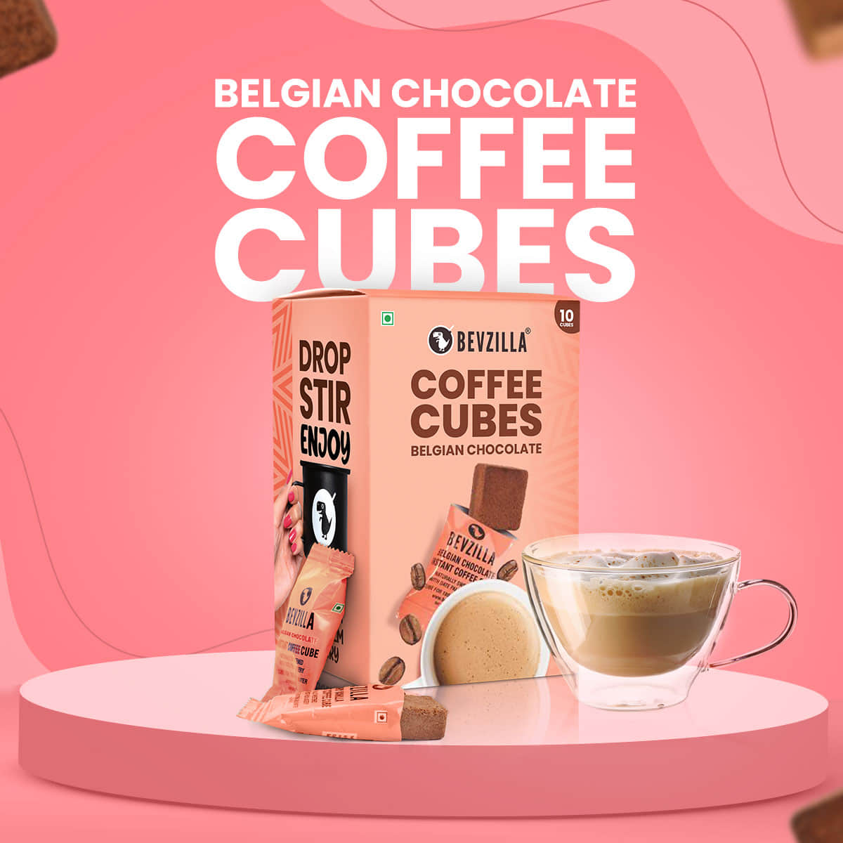Indulge in the Rich Taste of Bevzilla's Belgian Chocolate Coffee Cubes